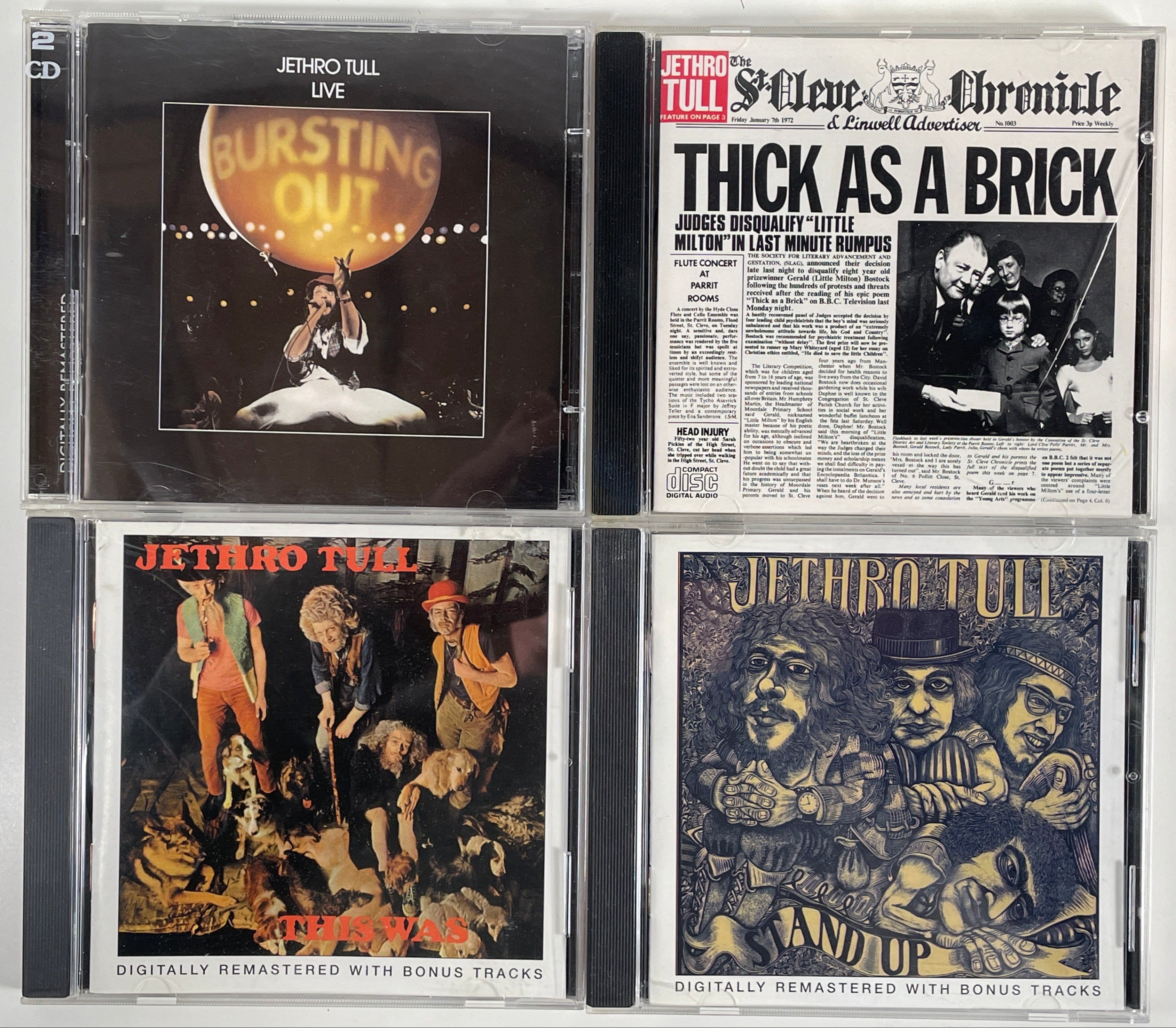 Lot de 4, CD de Jethro Tull, Jethro Tull Live, This Was, Stand Up, Thi
