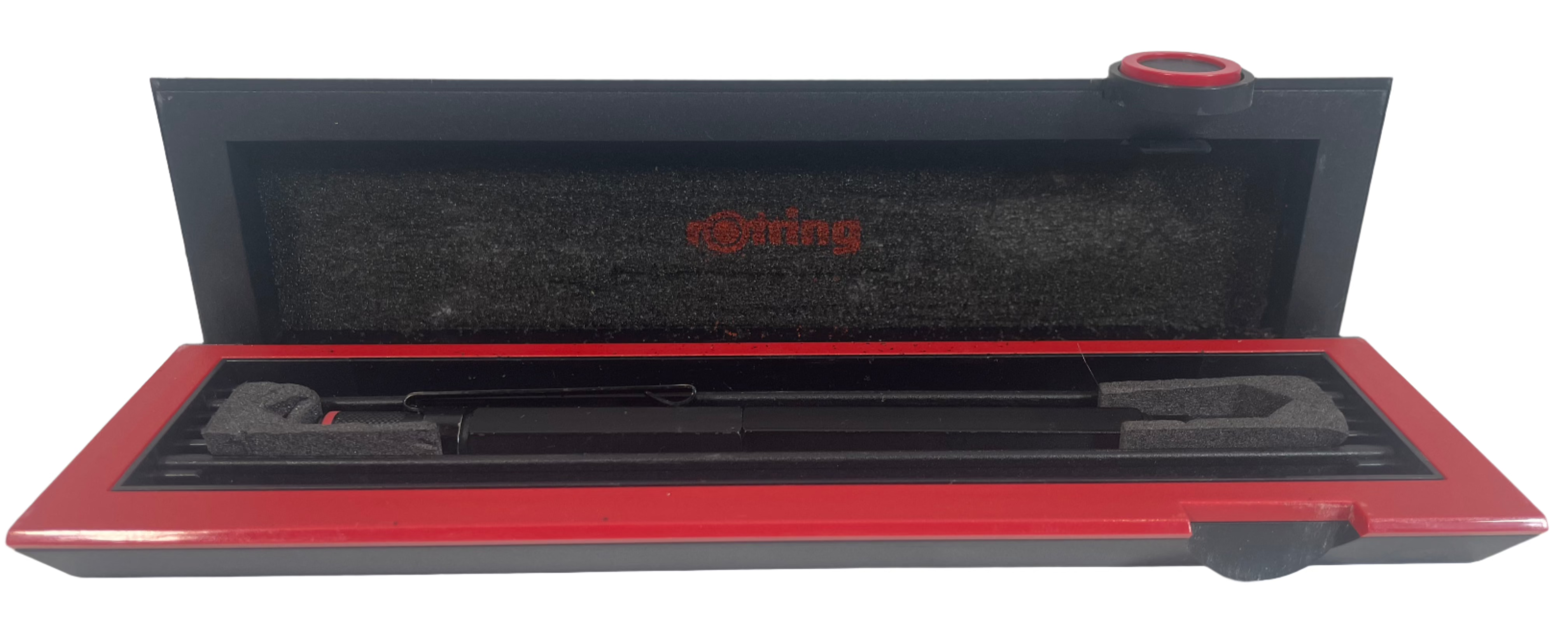 Vintage Rotring 600 Fountain Pen in Matte Black, Medium Nib W/Case