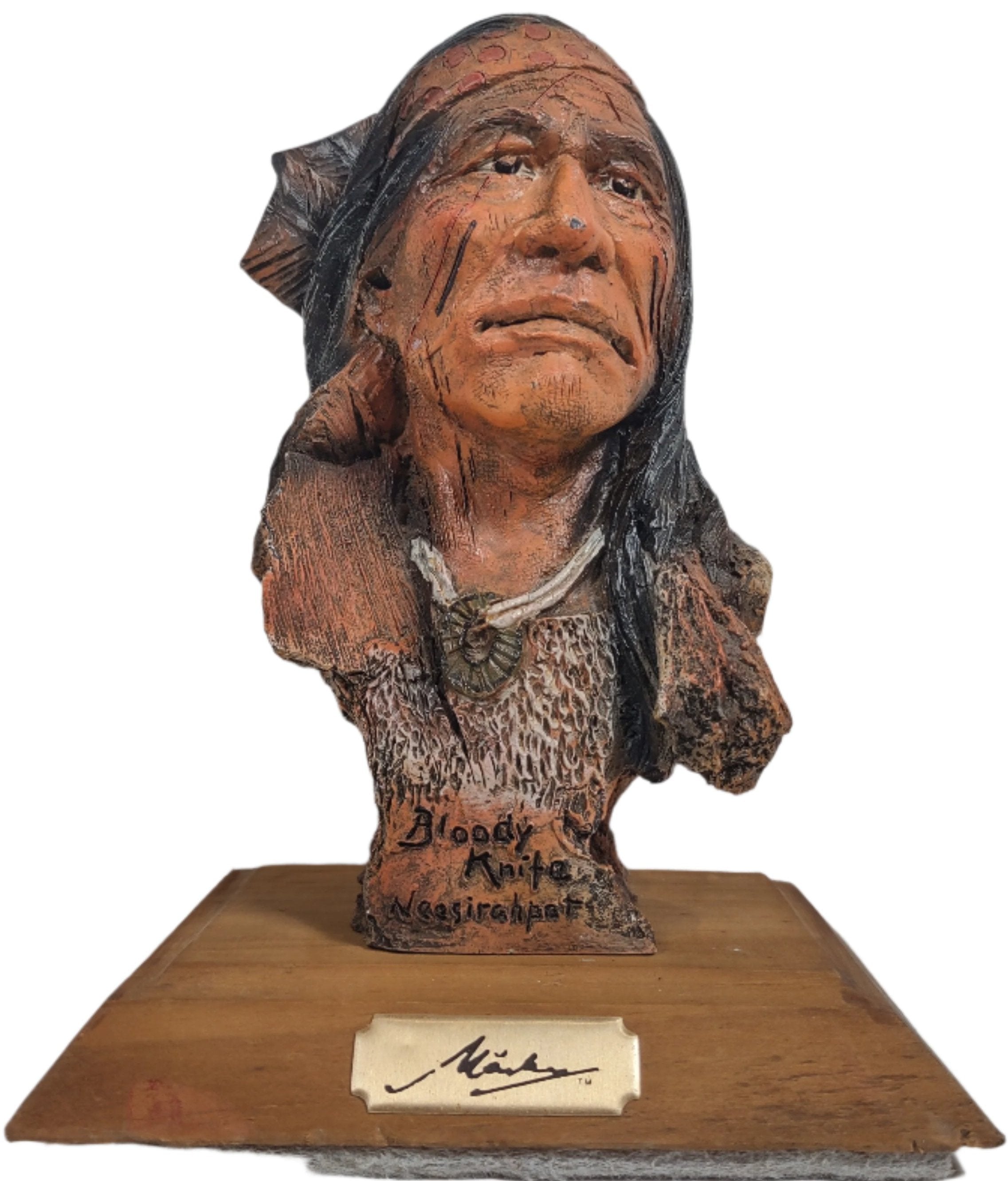 Bust of Hunkpapa Sioux 'Bloody Knife ' Neesirahpef ' Native American