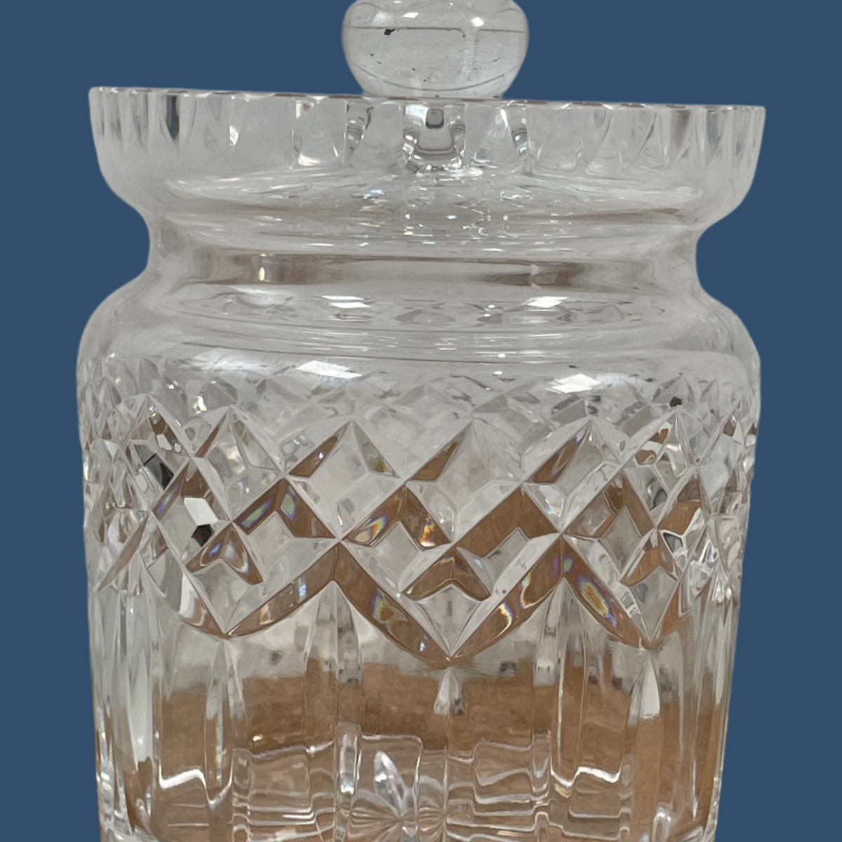 Waterford Crystal Lidded Candy Jar – Diamond Cut with Starburst Finial ...