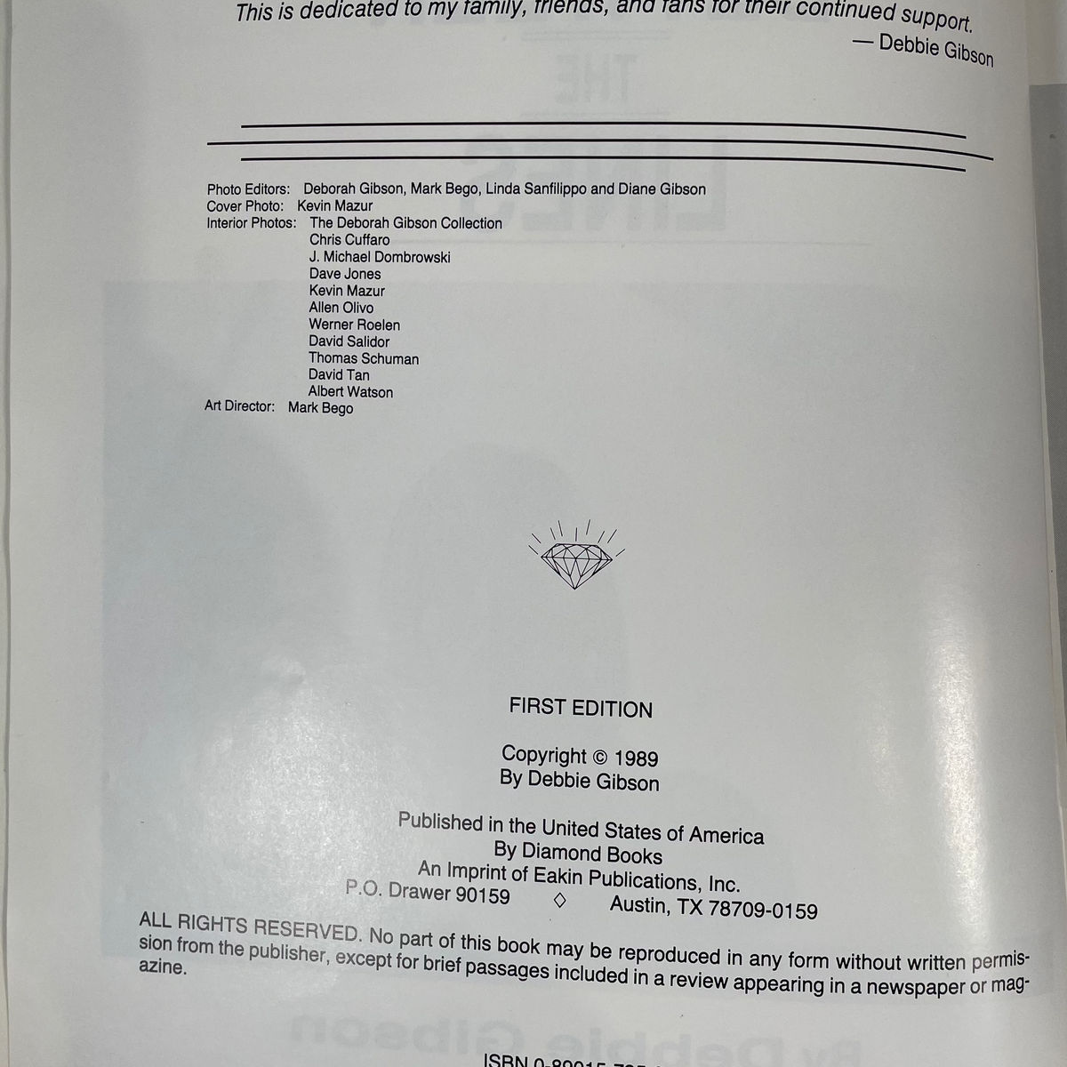 Debbie Gibson: Between the Lines by Mark Bego (1989) – 100 Photos, TPB ...